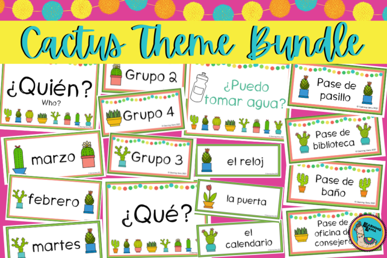 A Sneak Peak into My Cactus Theme Spanish Classroom - Llearning Llama